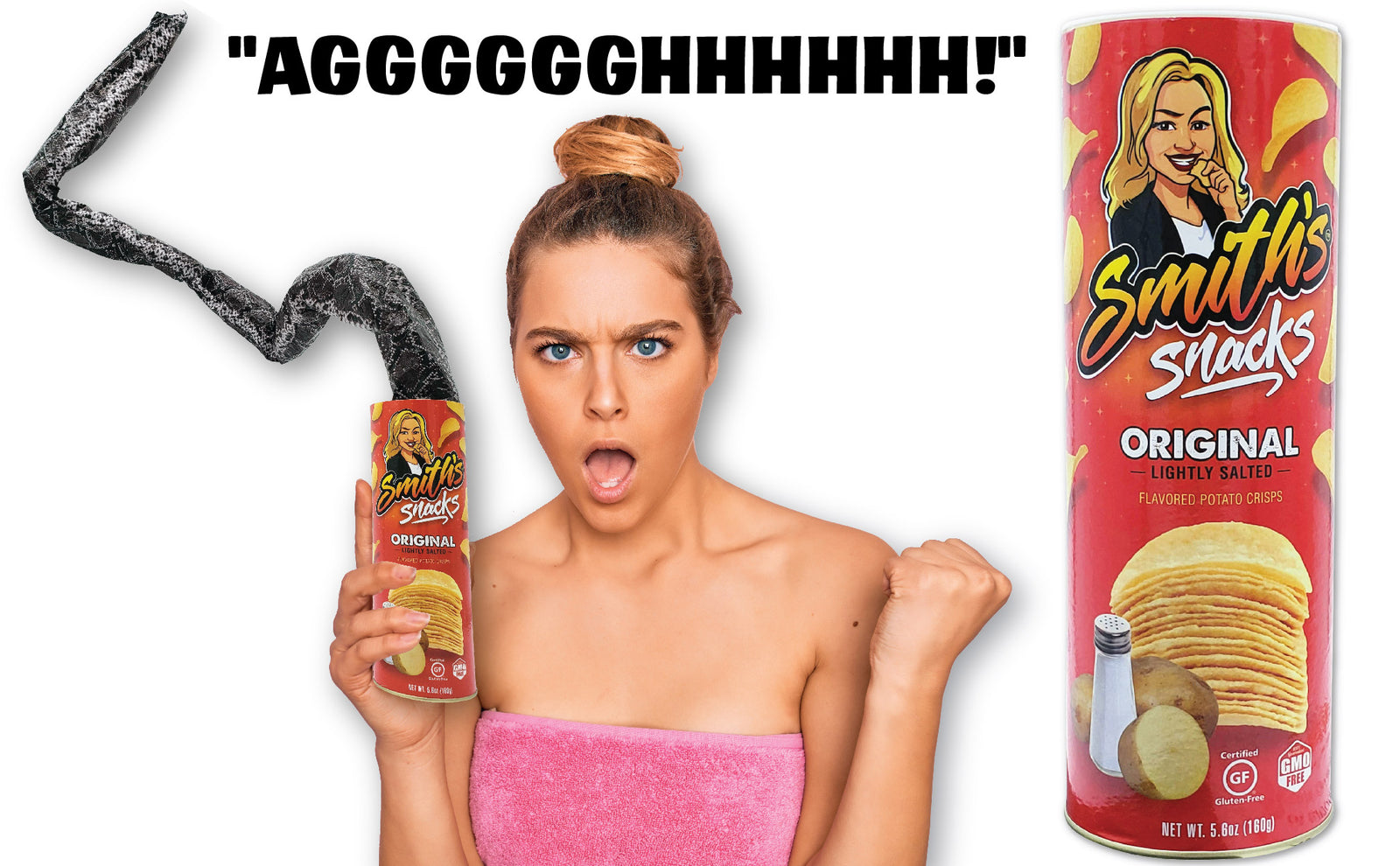 Snake in a Can Prank Gag - Smith's Snacks Potato Chip Can Snake Joke ...